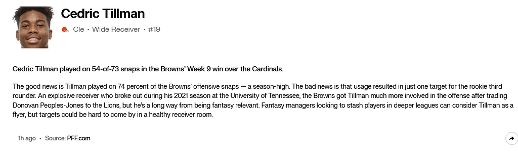 Cedric Tillman WR 3rd rd pick Browns - The Den