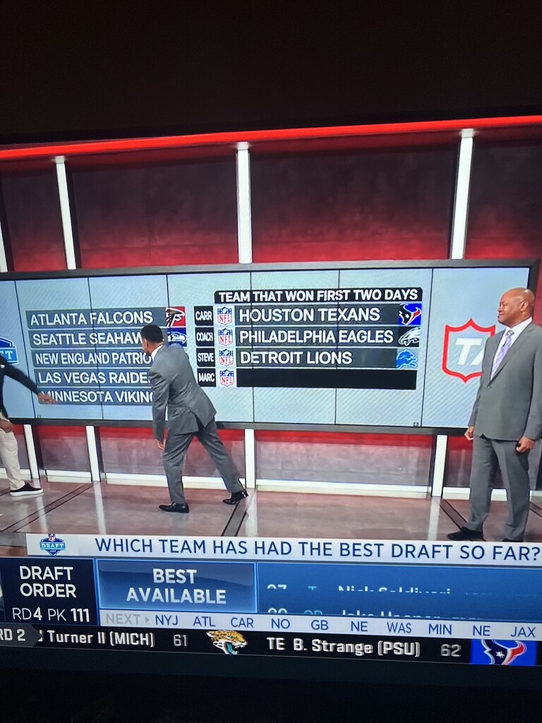 Teams that won the 1st two days of draft - The Den