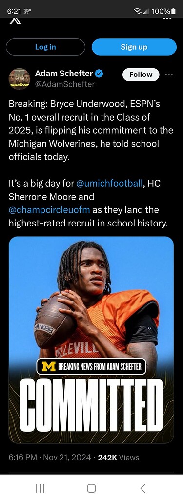 Michigan Flips Underwood! - The Den