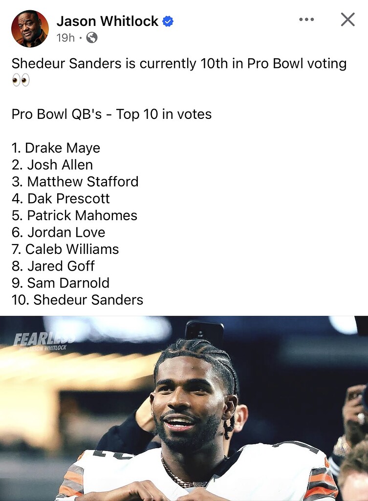 Pro Bowl voting @ QB - The Den