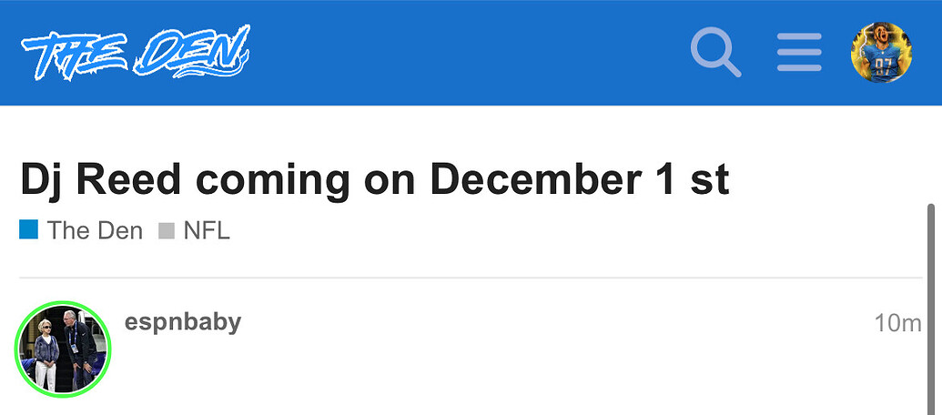 Dj Reed coming on December 1 st - The Den