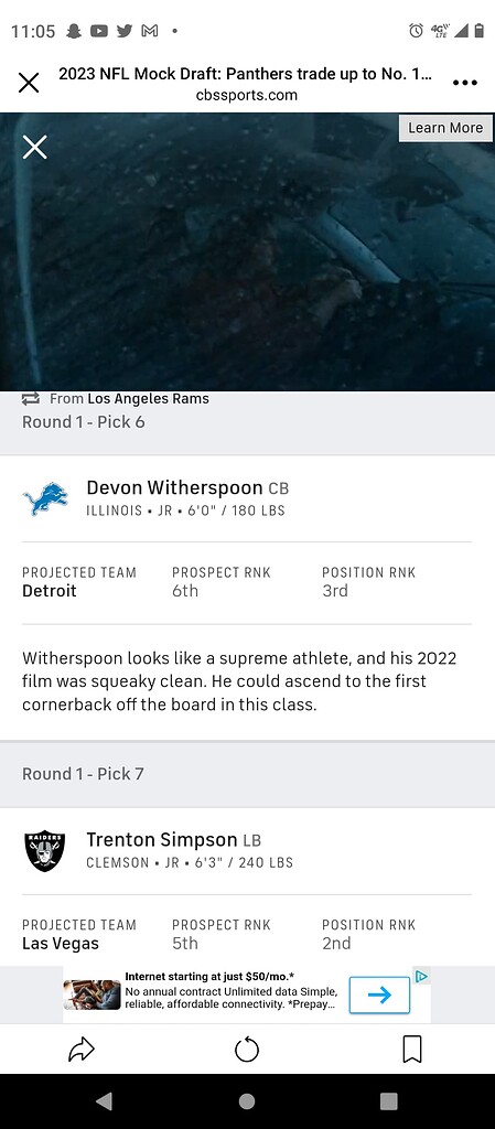 Devon Witherspoon my favorite CB in the 2023 draft - Detroit Lions ...