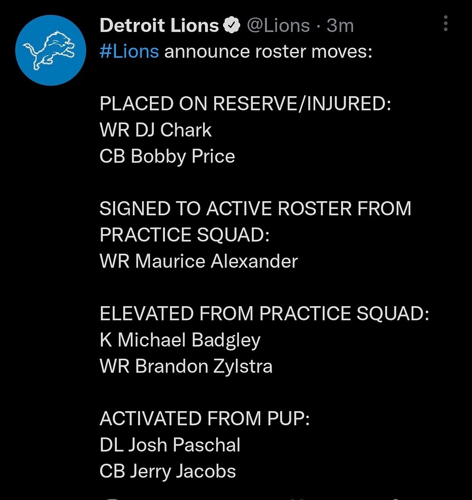 Lions roster moves: Paschal and Jacobs activated! $10 million more ...