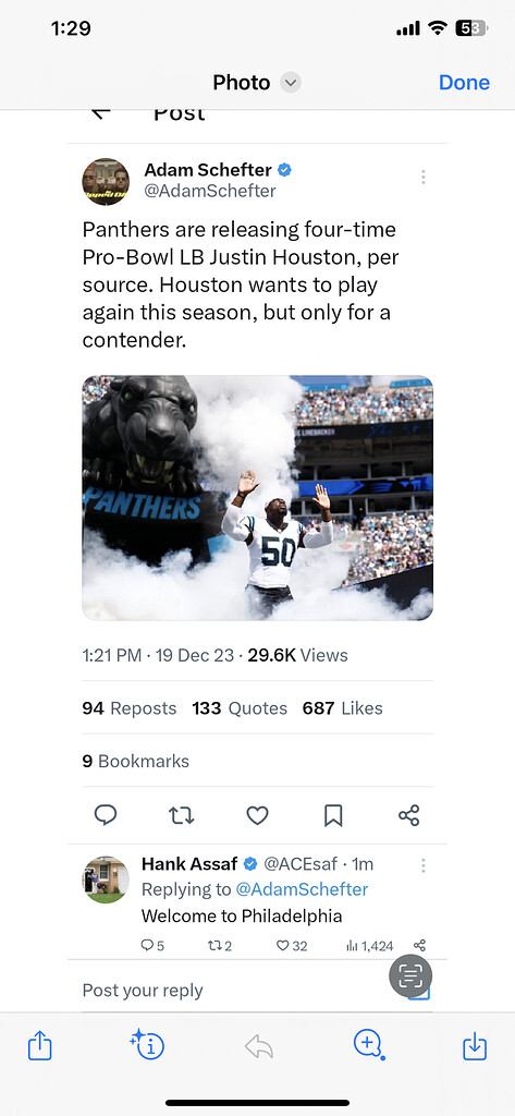 Justin Houston anyone? - Carolina Panthers War Room - The Den