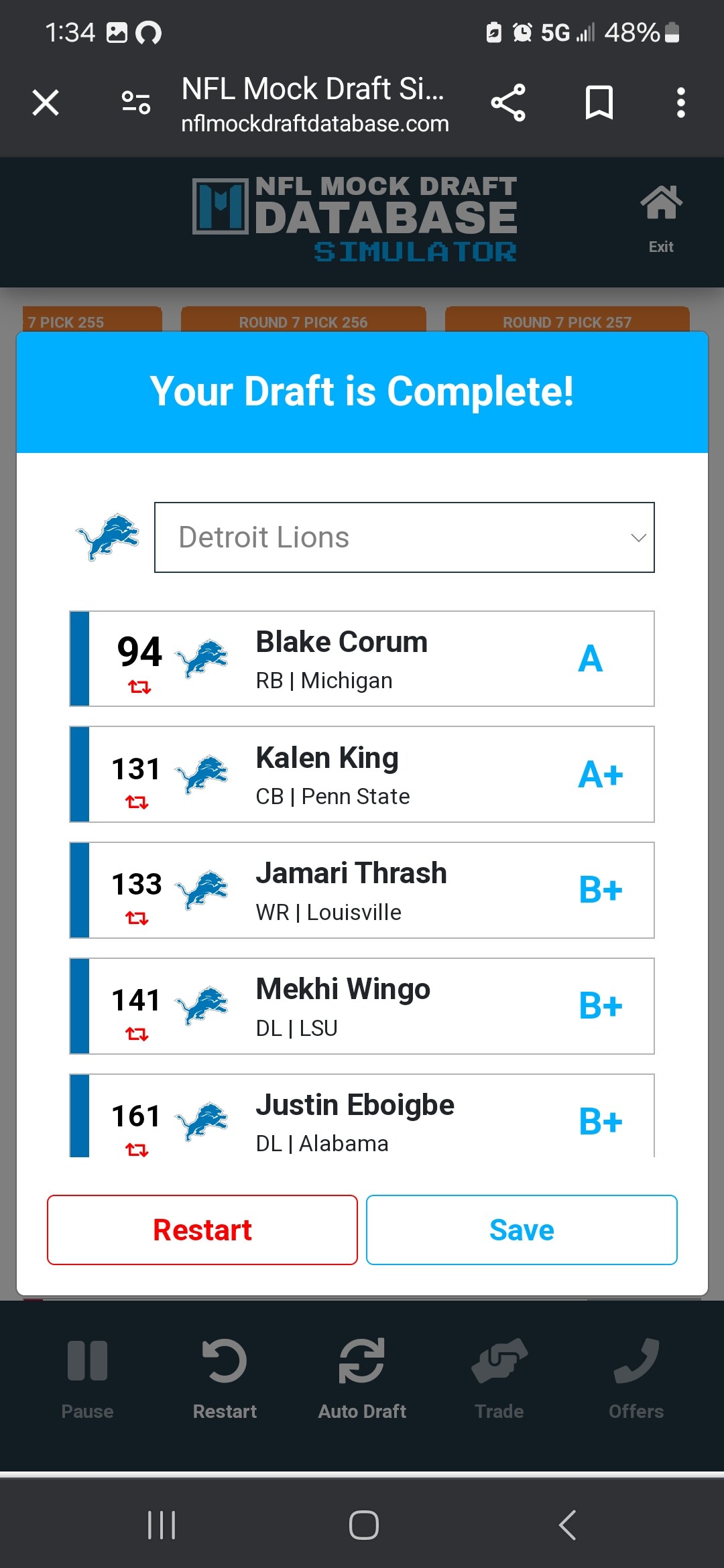 Mock Draft Simulations - Page 3 - The Den