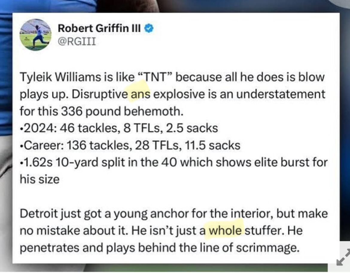 RG3 on Tyliek Williams - The Den