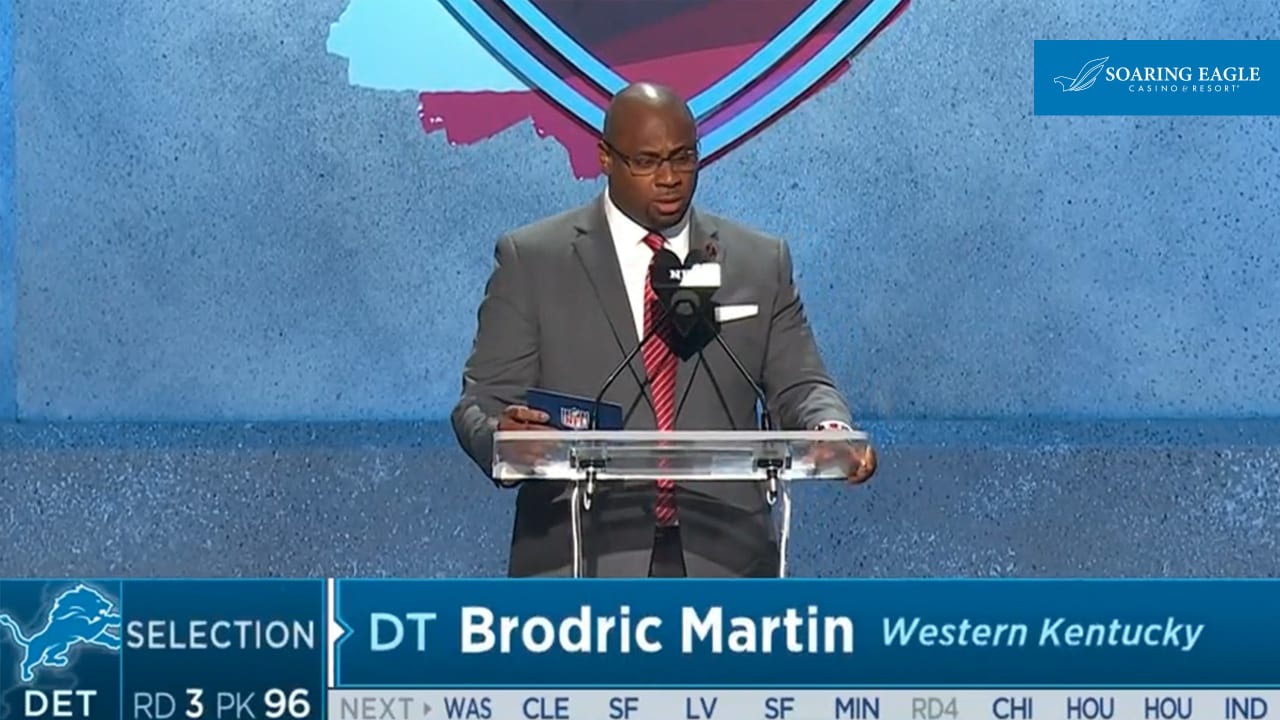 3rd Round, Pick 96: Lions Select Western Kentucky DT Brodric Martin ...