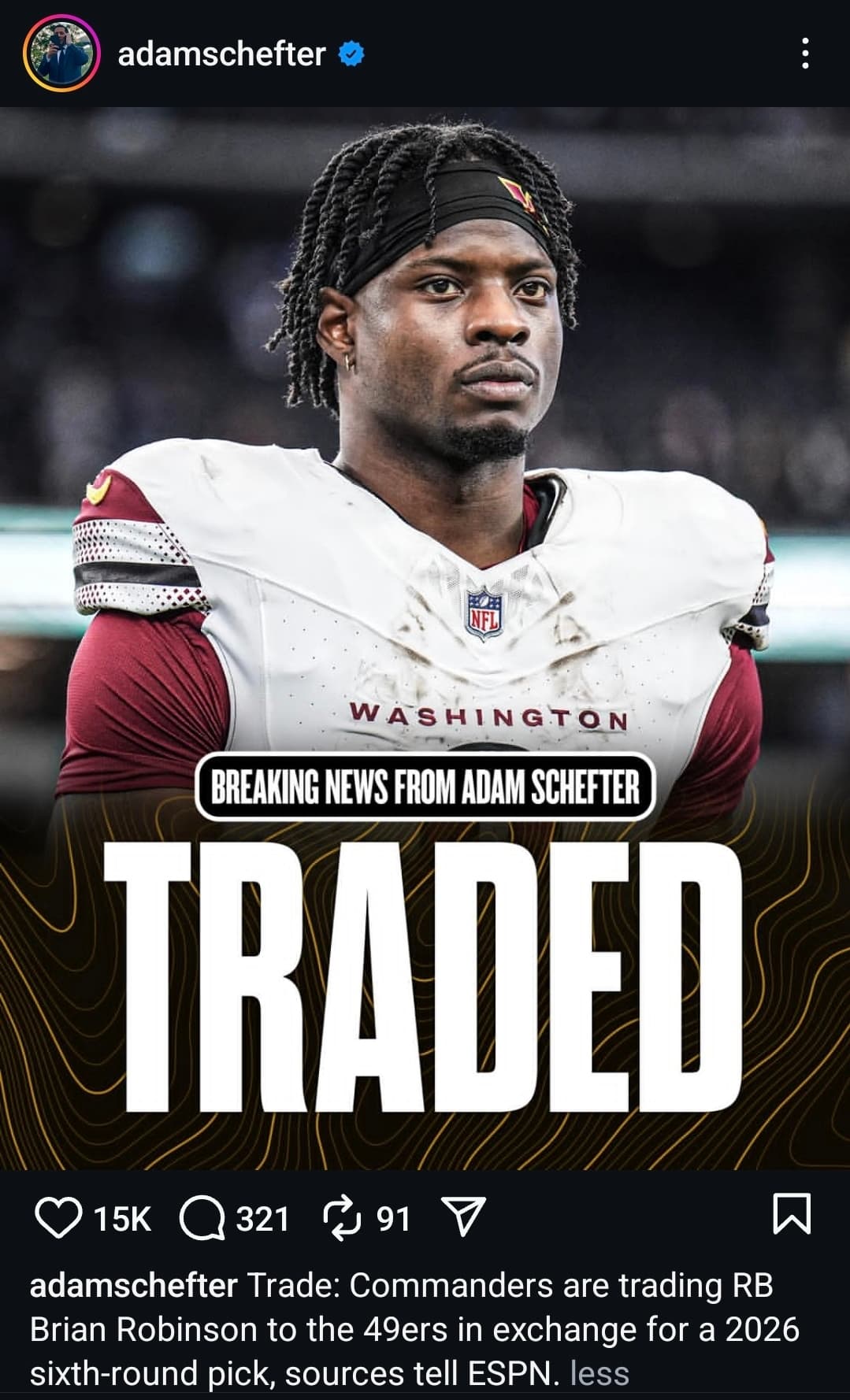 Brian Robinson traded to 49ers - The Den
