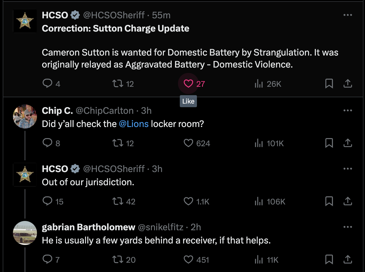 Looks like we need another CB- Cam Sutton Arrest Warrant - Page 9 - The Den